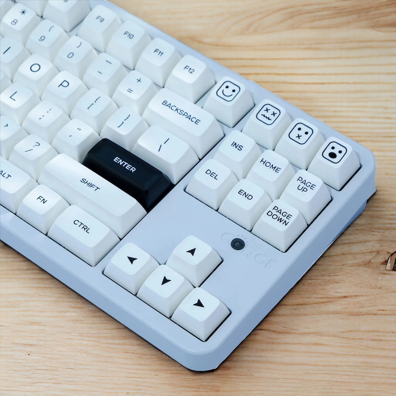 Arctic Frost Snowfall White Theme Cute Cool Keycaps Set for Mechanical ...
