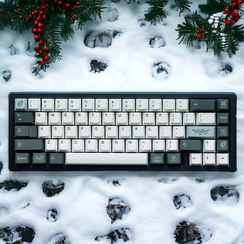 Tree Leaf Layers Botanical Theme Cute Cool Keycaps Set for Mechanical ...