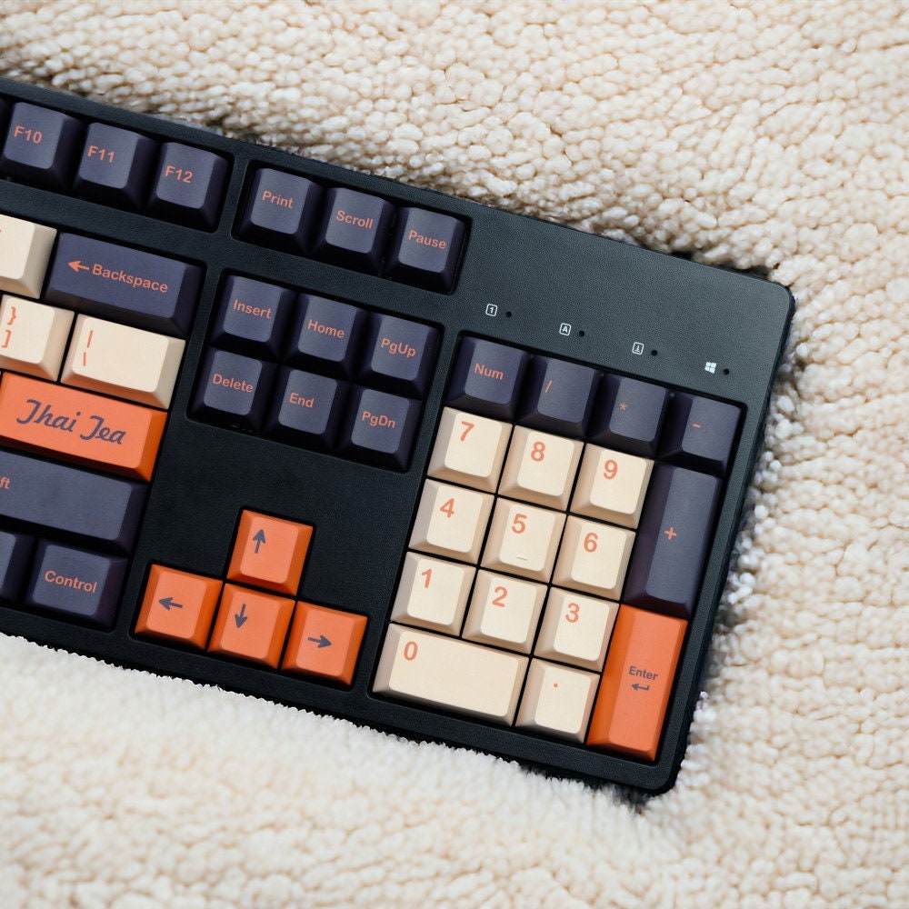 Thai Tea Modern Orange Theme Cute Cool Keycaps Set for Mechanical ...