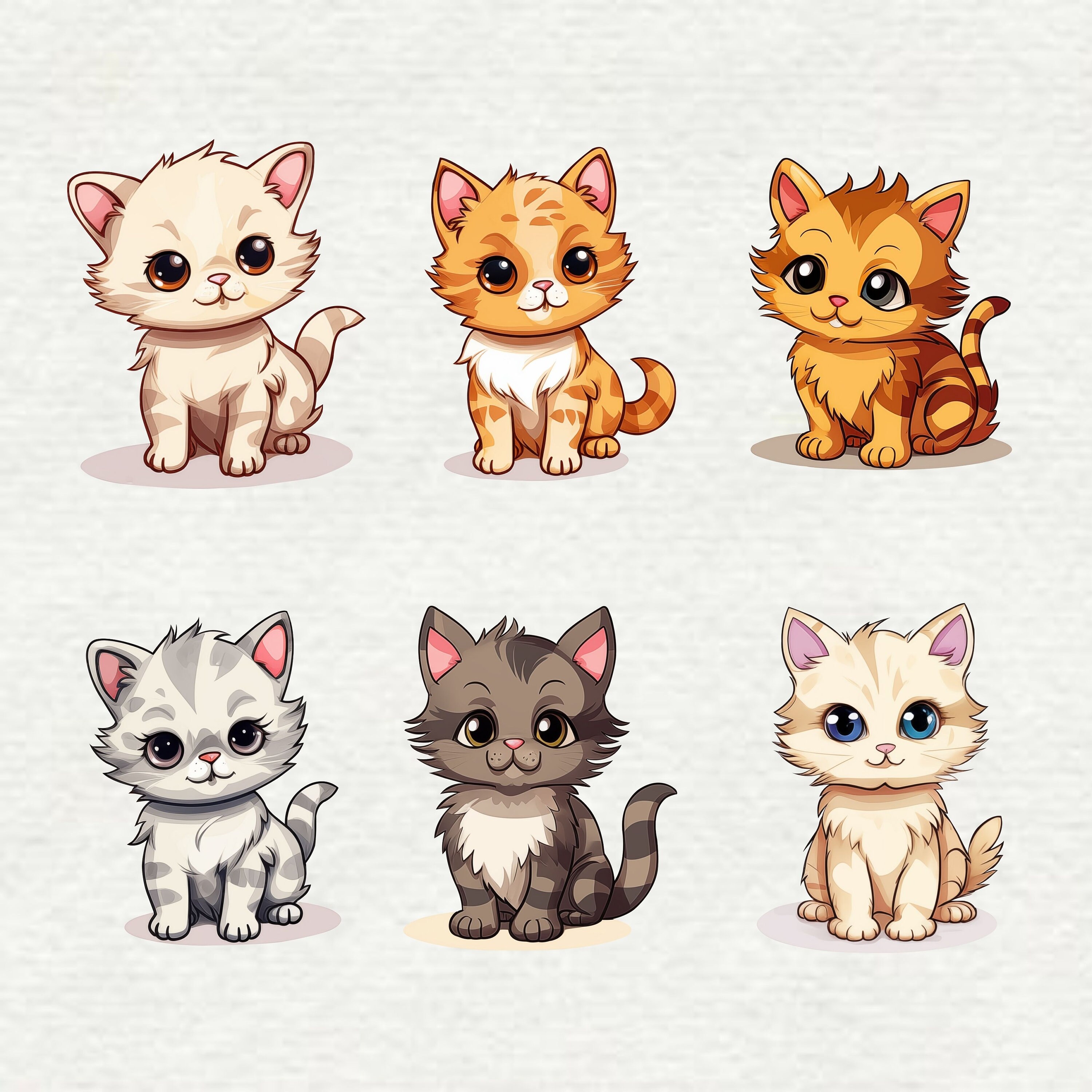 20 Cute Cats Clipart | PNG & JPG Cute Cats PNG Perfect for Card Making ...