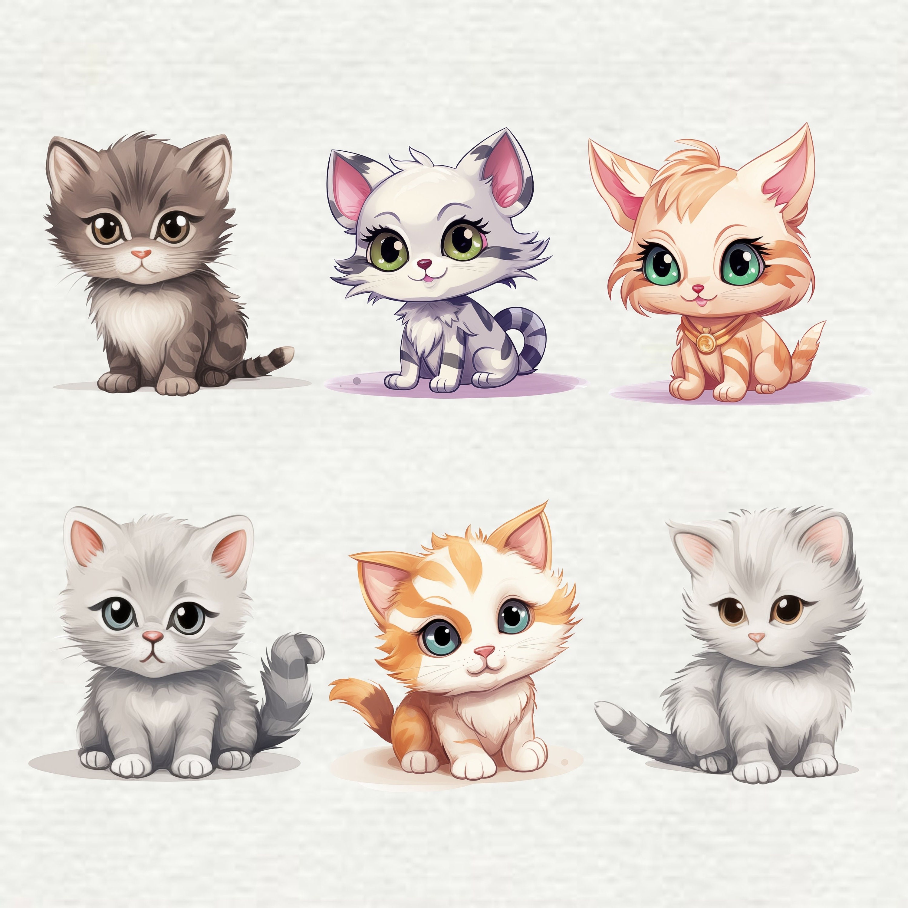 20 Cute Cats Clipart | PNG & JPG Cute Cats PNG Perfect for Card Making ...