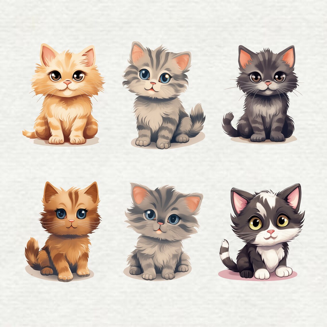 20 Cute Cats Clipart | PNG & JPG Cute Cats PNG Perfect for Card Making ...