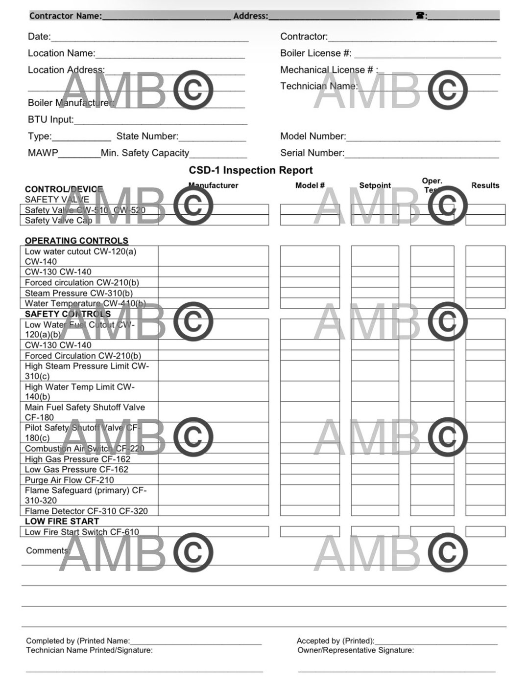 HVAC CSD-1 Template Form - Etsy