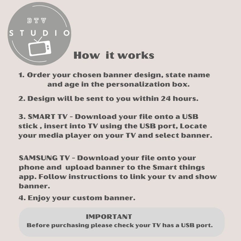 Personalized Happy Birthday TV Art Banner, Birthday Frame Smart TV, USB ...