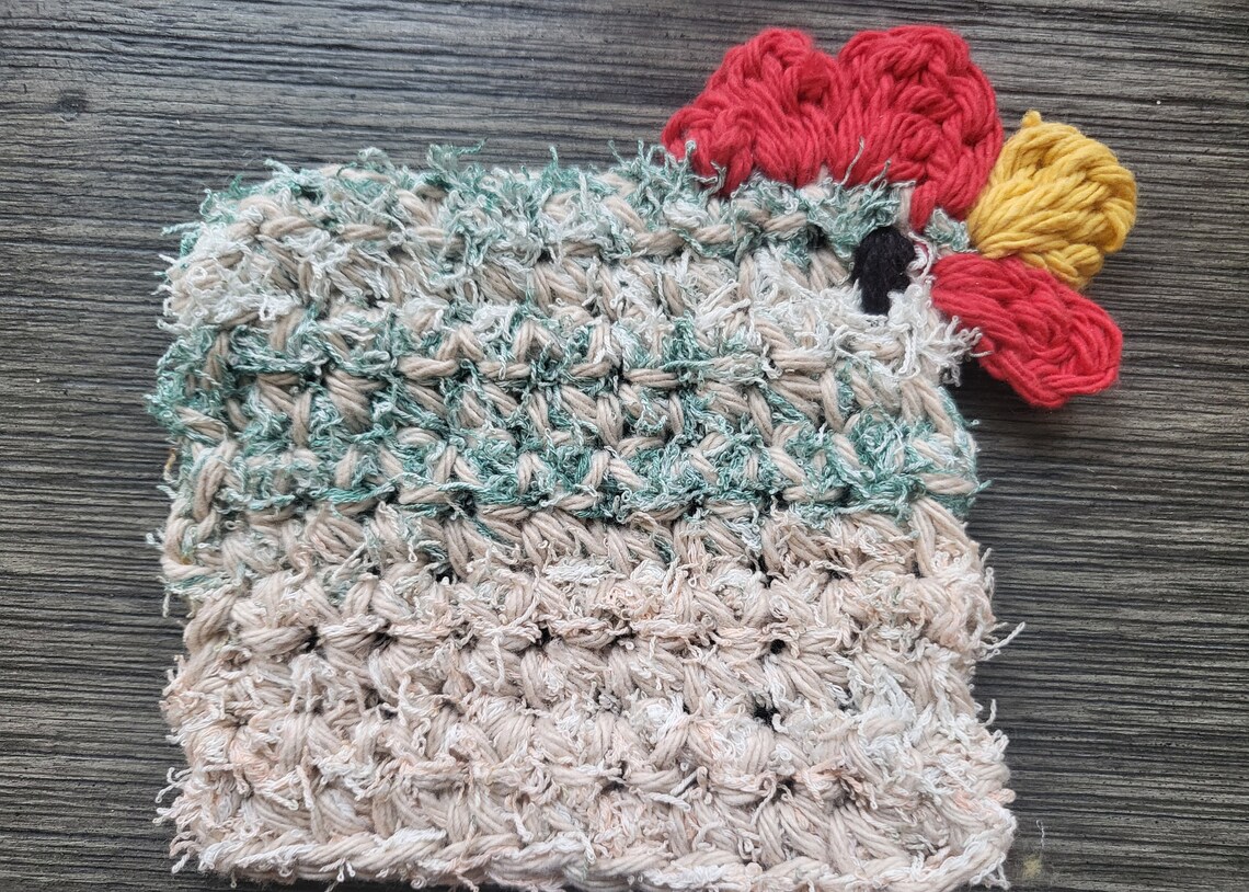 Dish Scrubbies Reuseable Chicken Farmhouse Homemade Crochet - Etsy
