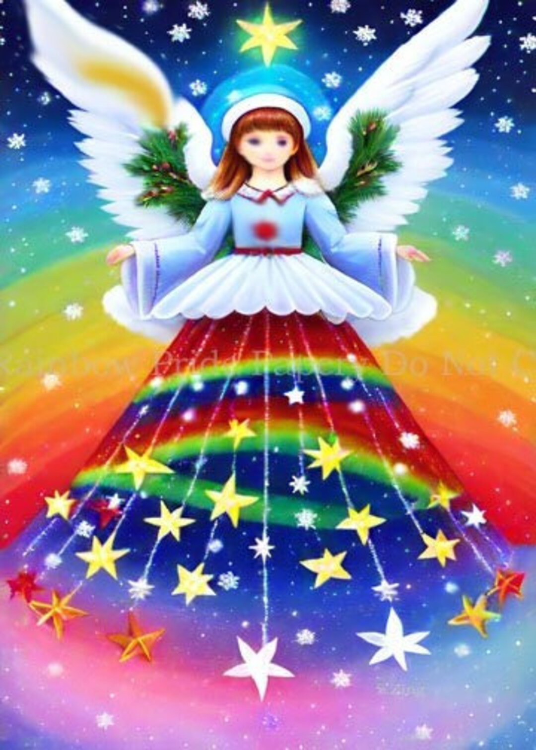 Rainbow Angel Printable Download 8 X 10 Image Lgbtqia Holiday Imagery ...