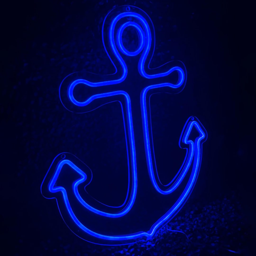 LED Anchor Neon Sign, Marine Neon, Neon Light, Artisan Neon Artist ...
