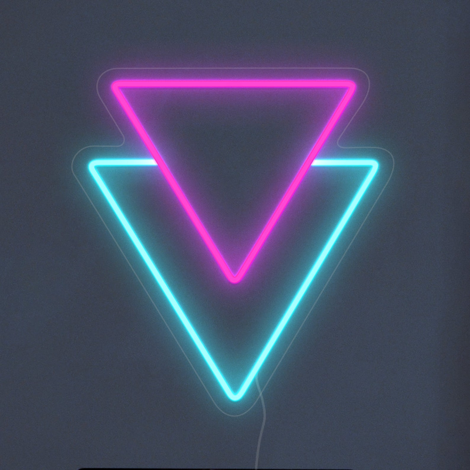 Double Triangles Neon Sign, Futuristic Light Sign, Gaming Interior ...