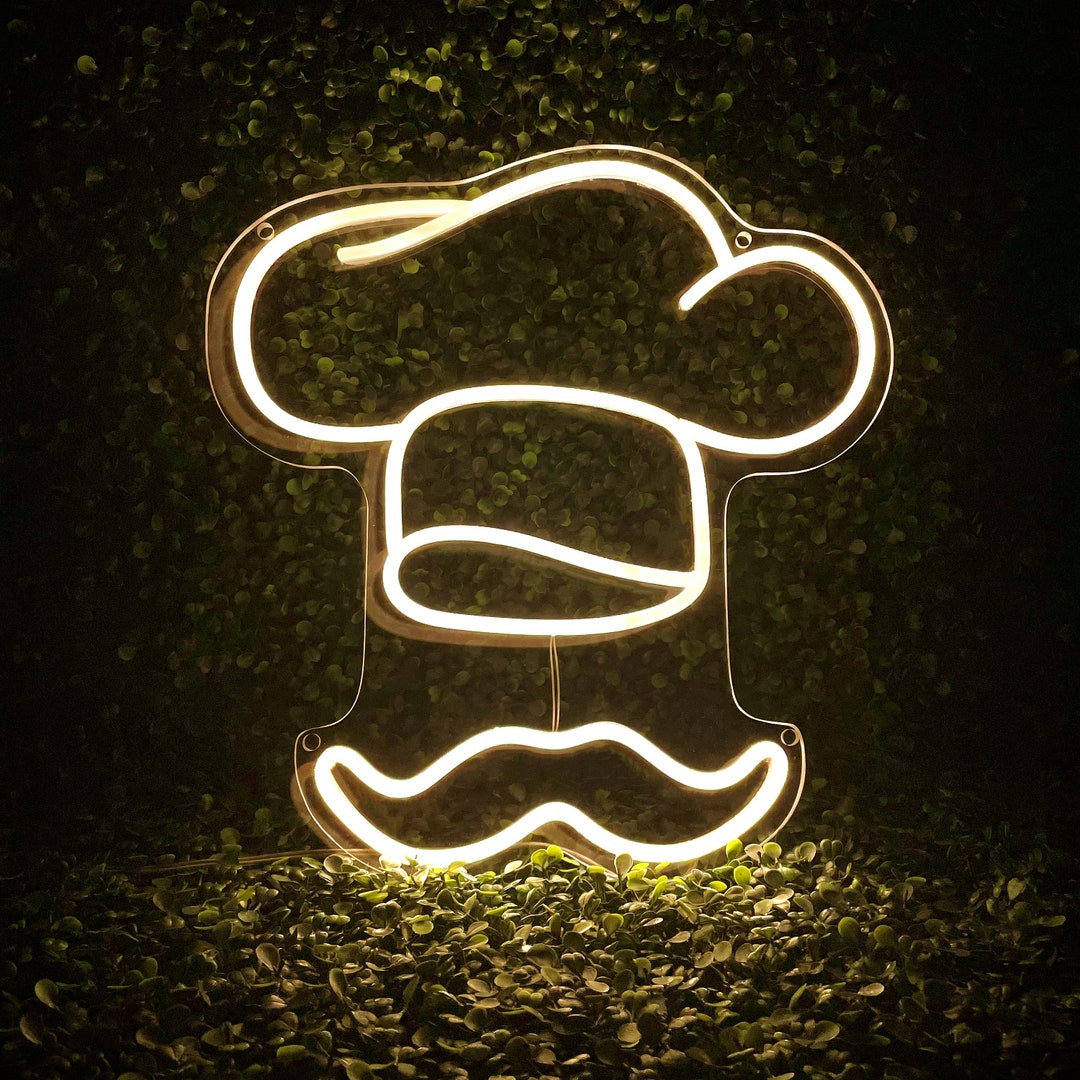 LED Chef Hat Neon Sign, Kitchen Light Sign, Chef Neon, Neon Light ...