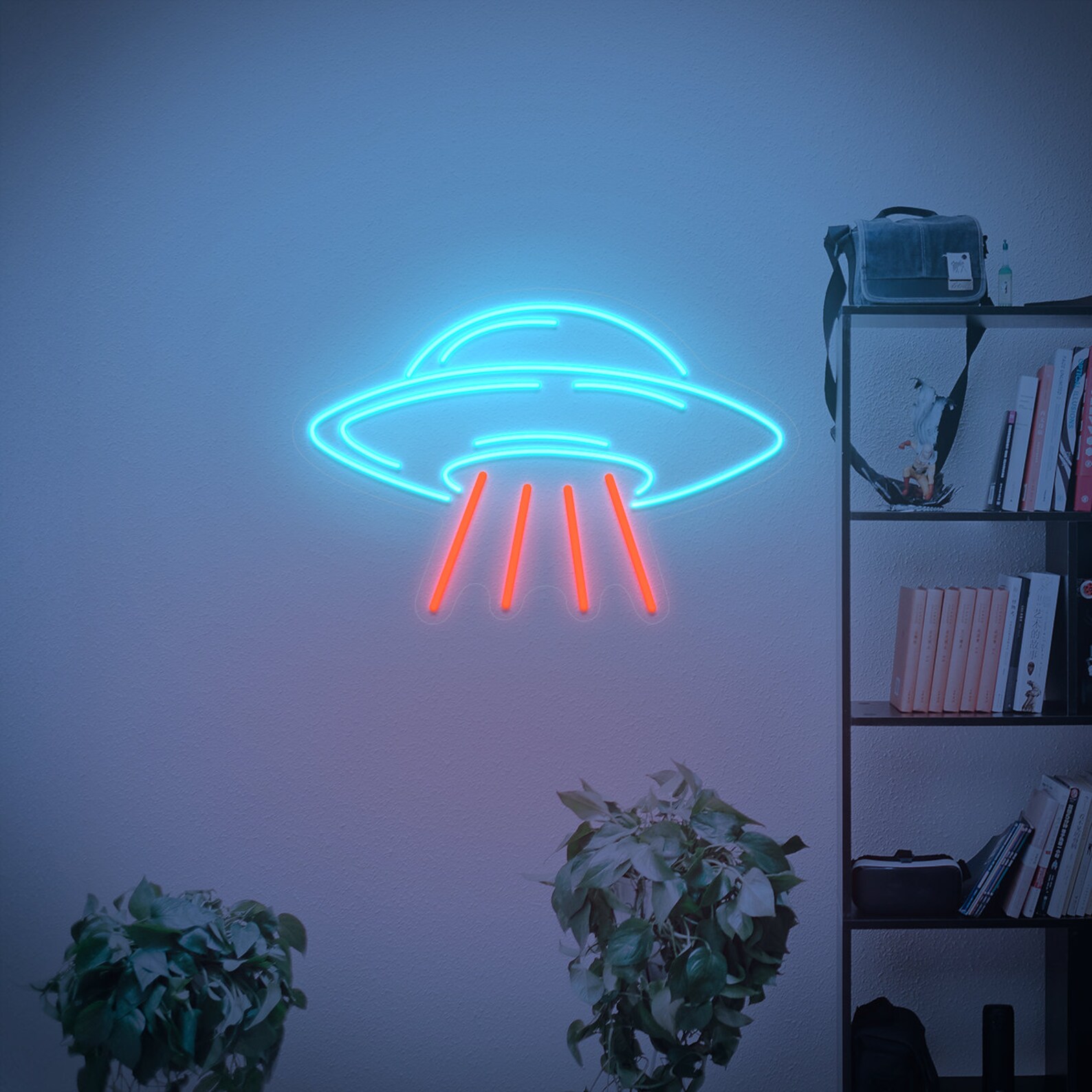 LED Flying Saucer Neon Sign, Space Neon, Extraterrestrial Light Sign ...
