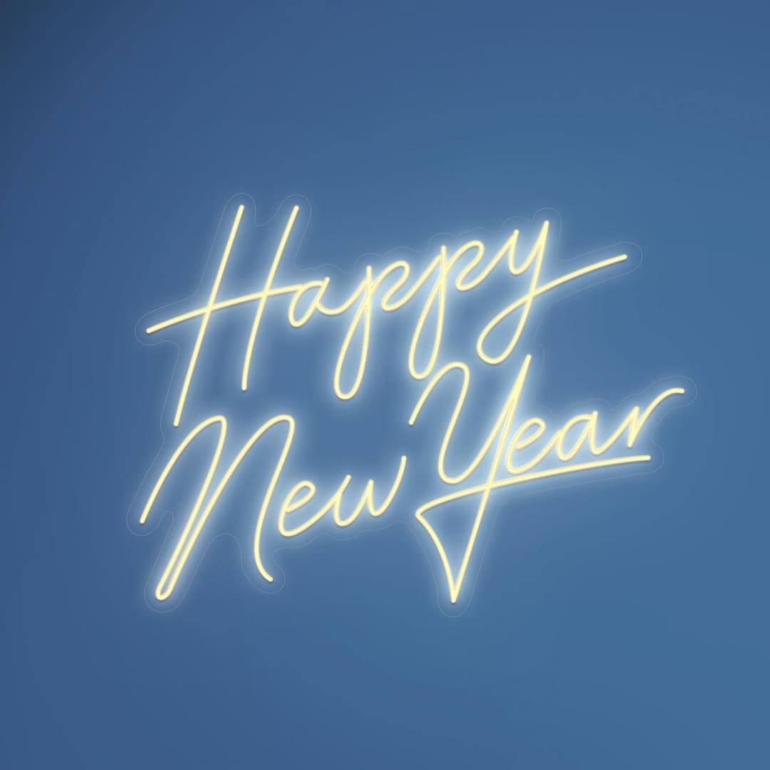 Happy New Year LED Neon Sign, New Year Light Sign, New Year Interior ...