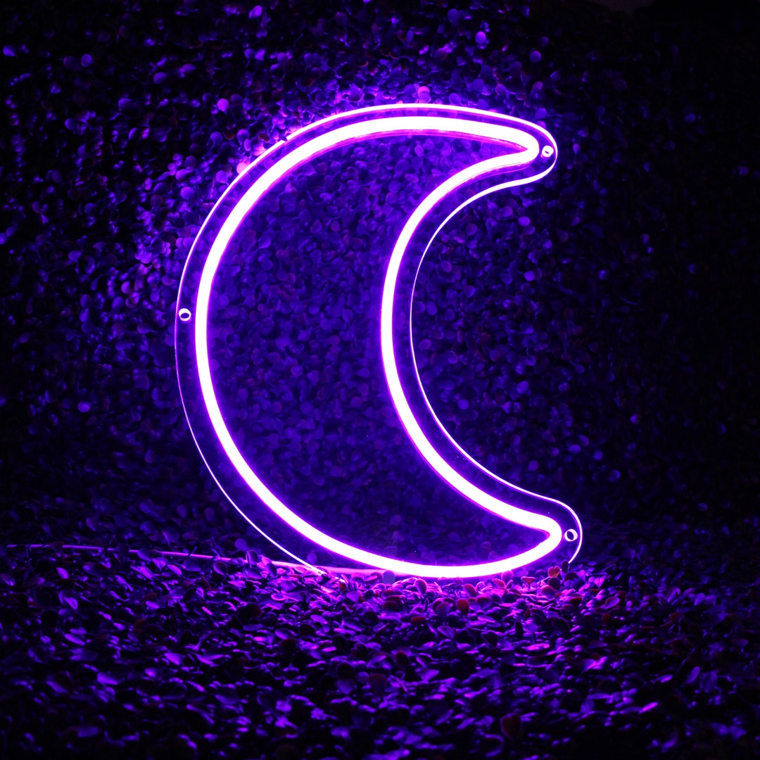 Crescent Moon LED Neon Sign, Moon Neon, Bedroom Neon, Neon Light, Neon ...