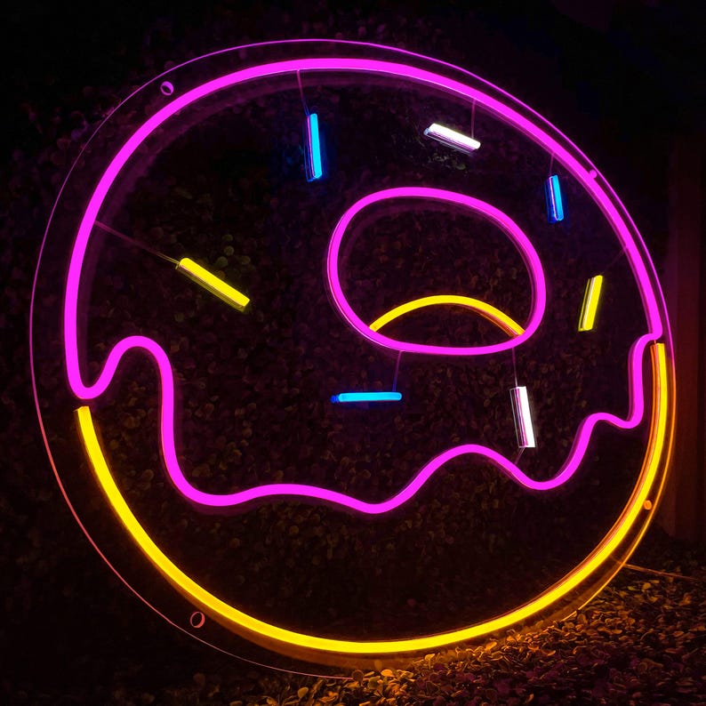 Donuts LED Neon Sign, Kitchen Neon, Neon Light, Neon Artist Craftsman ...