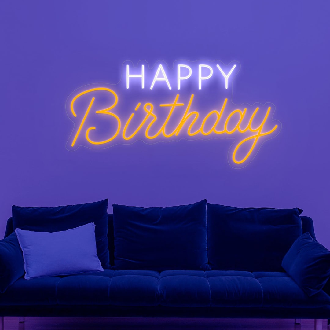 Happy Birthday LED Neon Sign, Party Neon, Neon Light, Neon Artist Craftsman, Light Sign, Neon ...