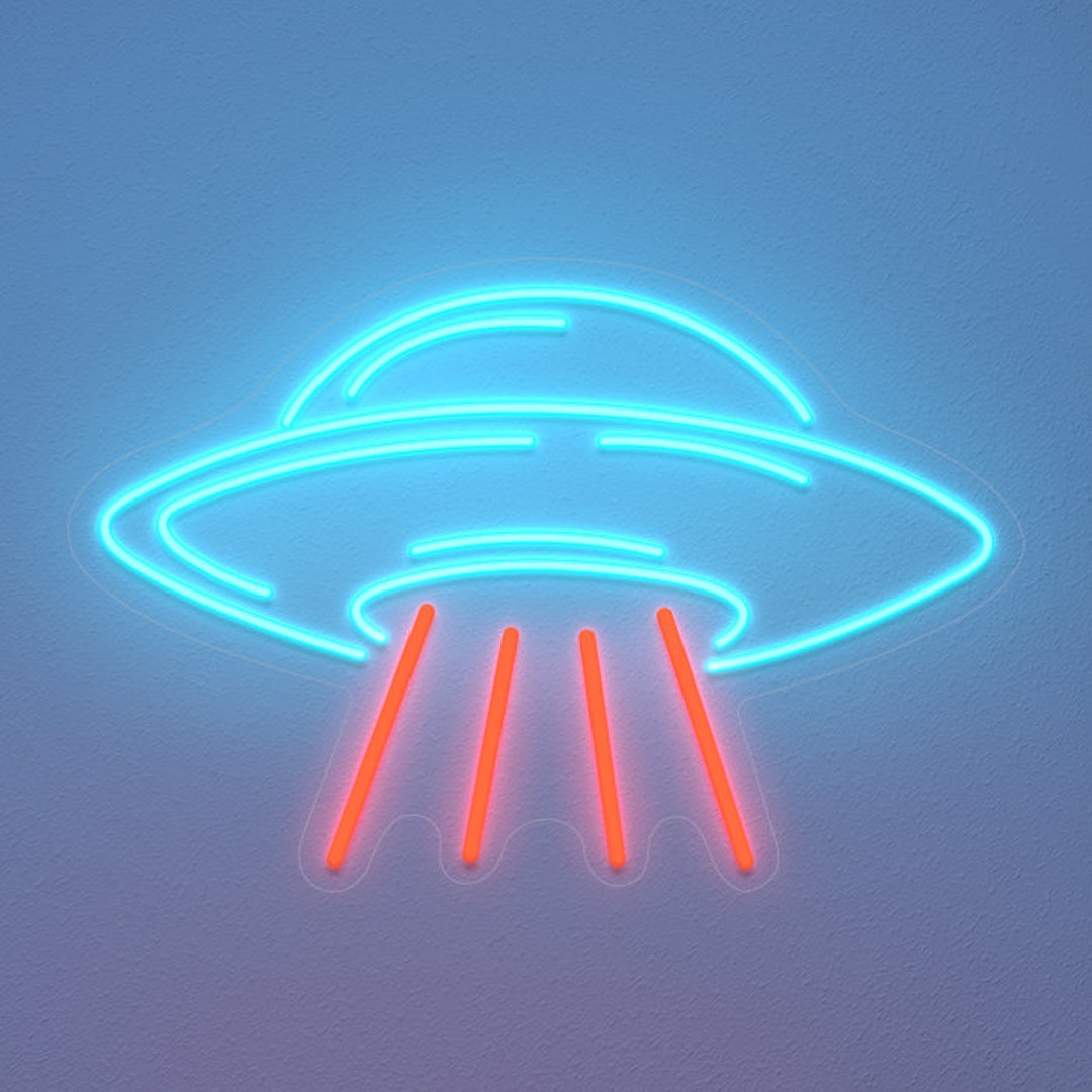 LED Flying Saucer Neon Sign, Space Neon, Extraterrestrial Light Sign ...