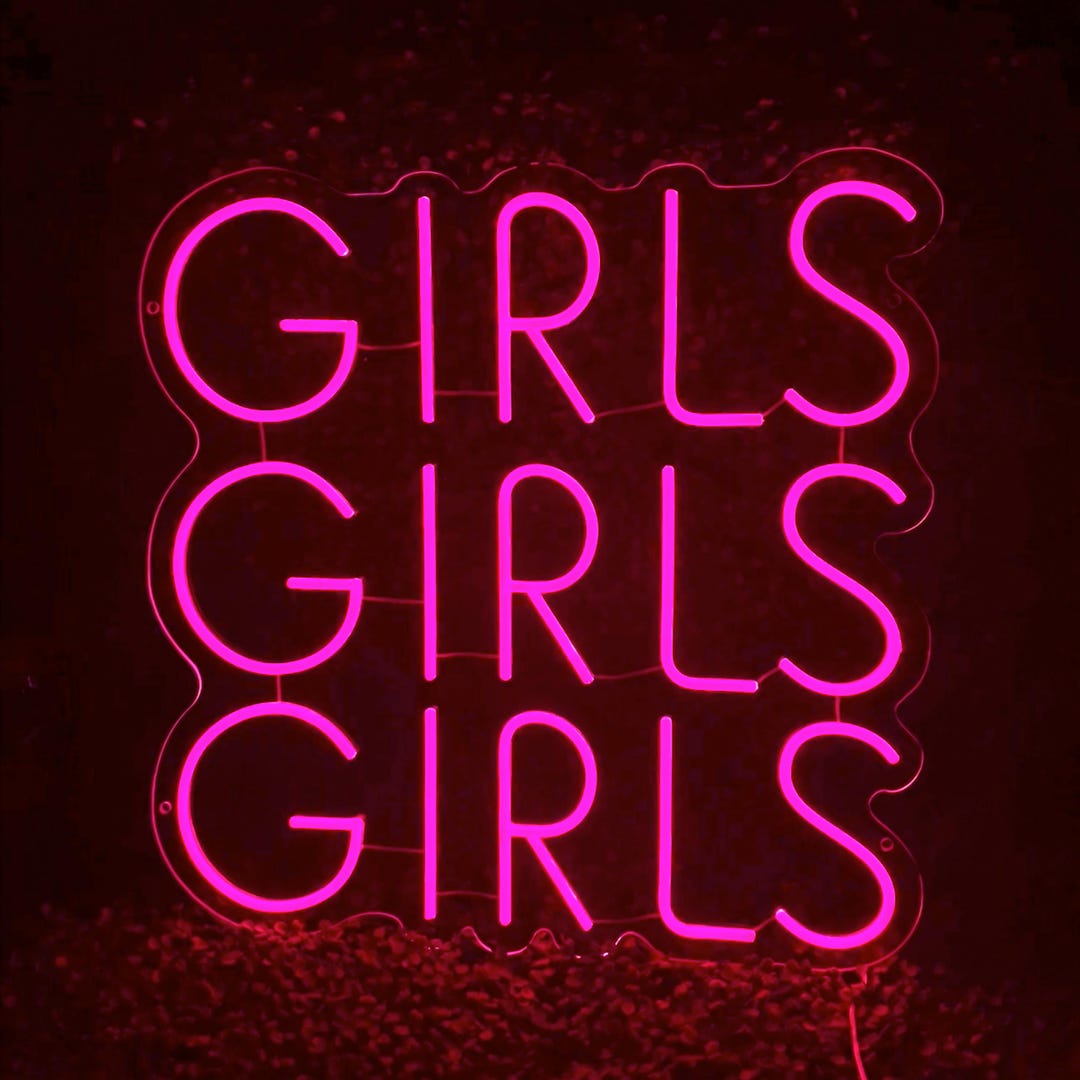 Girlsgirlsgirls LED Neon Sign, Neon Decor, Neon Woman, Neon Light, Neon ...