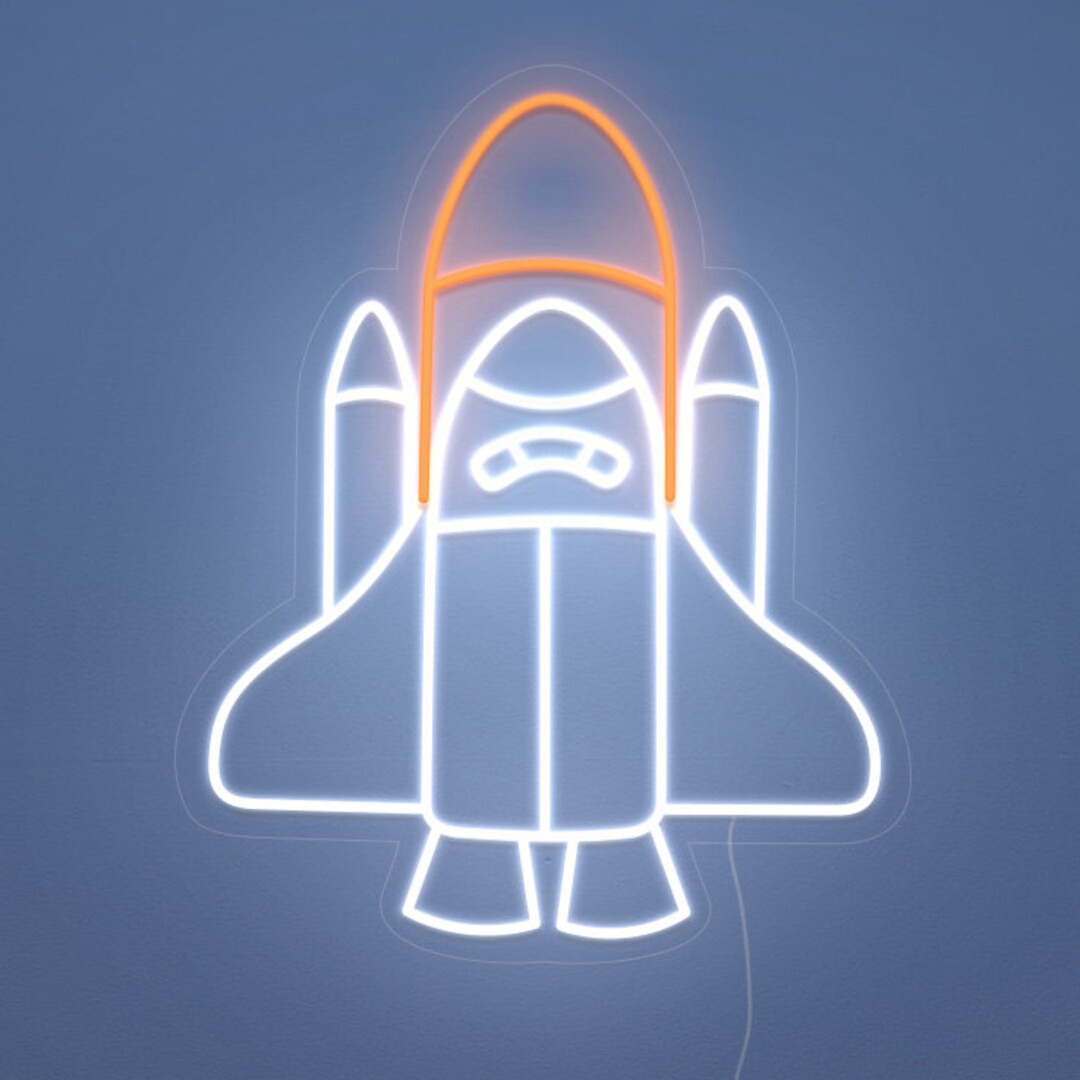 LED Space Shuttle Neon Sign, Rocket Light Sign, Space Neon, Space ...