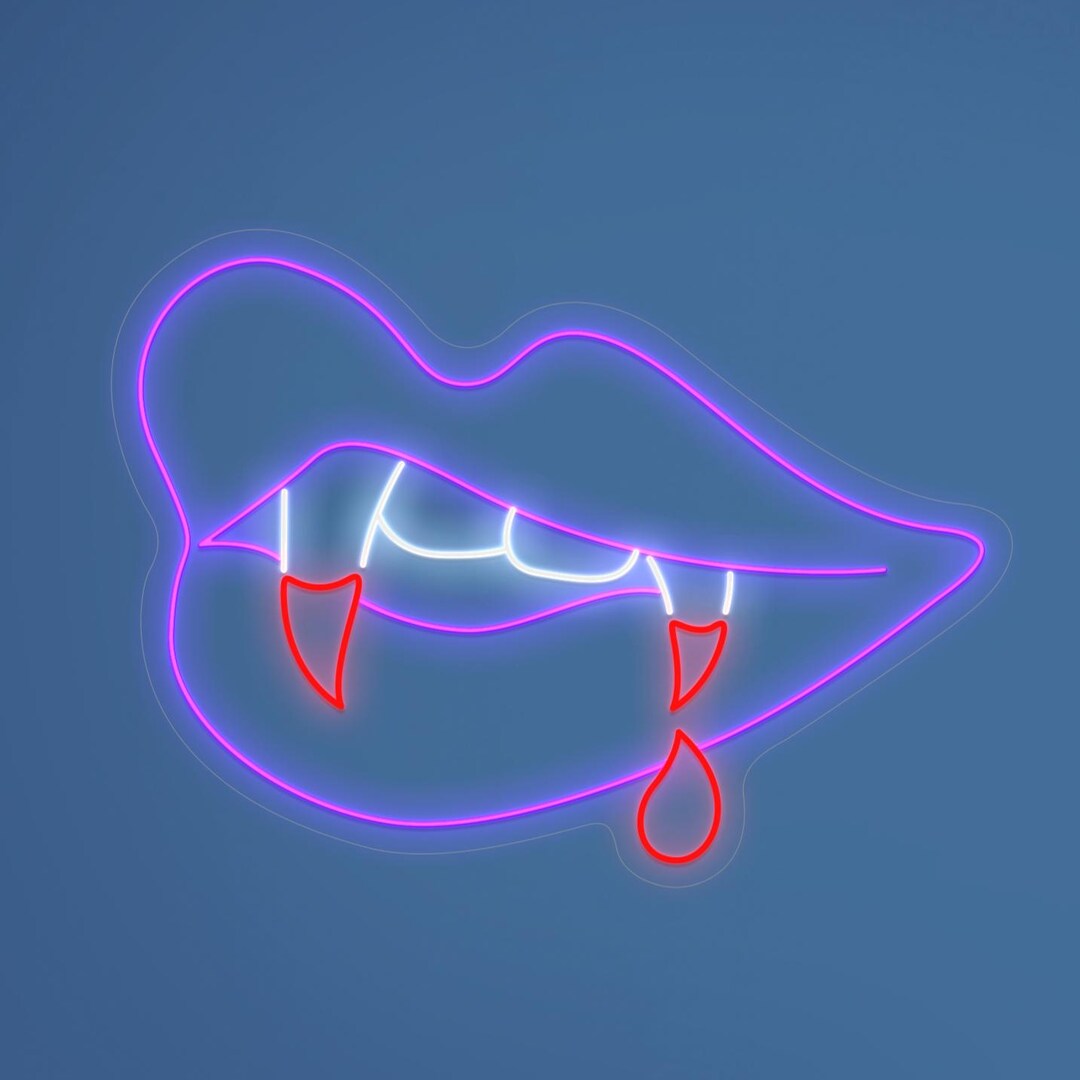 Halloween Vampire Teeth LED Neon Sign, Halloween Light Sign, Halloween ...