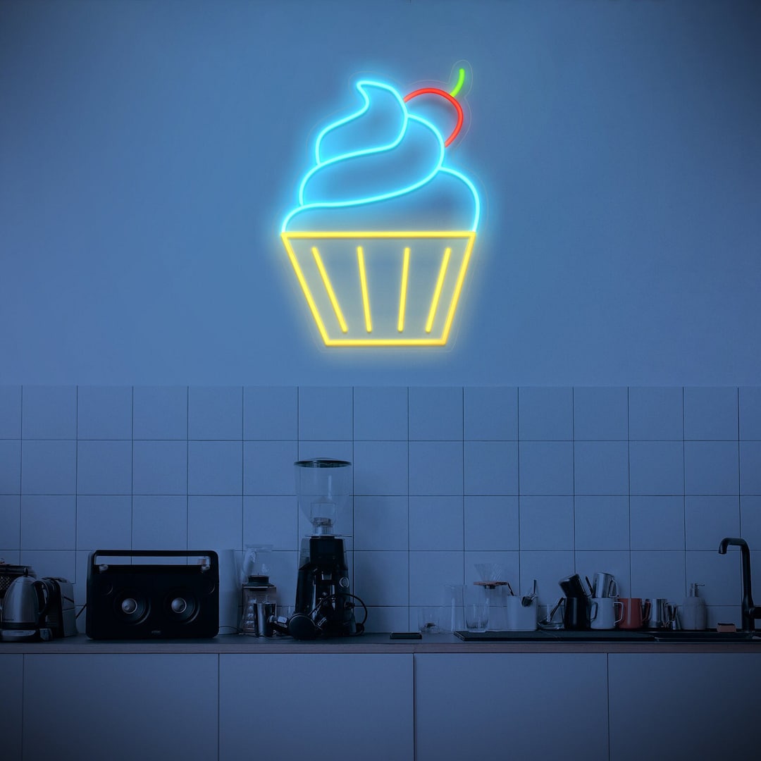 Cupcake LED Neon Sign, Pastry Neon, Kitchen Neon, Neon Light, Artisan ...