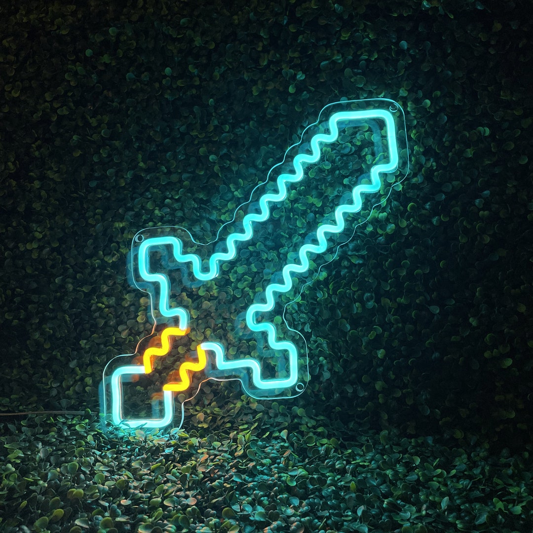 Minecraft Sword Neon Sign - Light Sign - Gaming Interior Decoration ...