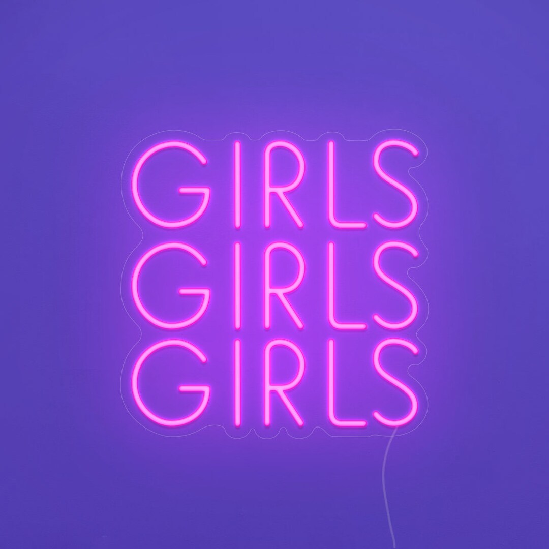Girlsgirlsgirls LED Neon Sign, Neon Decor, Neon Woman, Neon Light, Neon ...