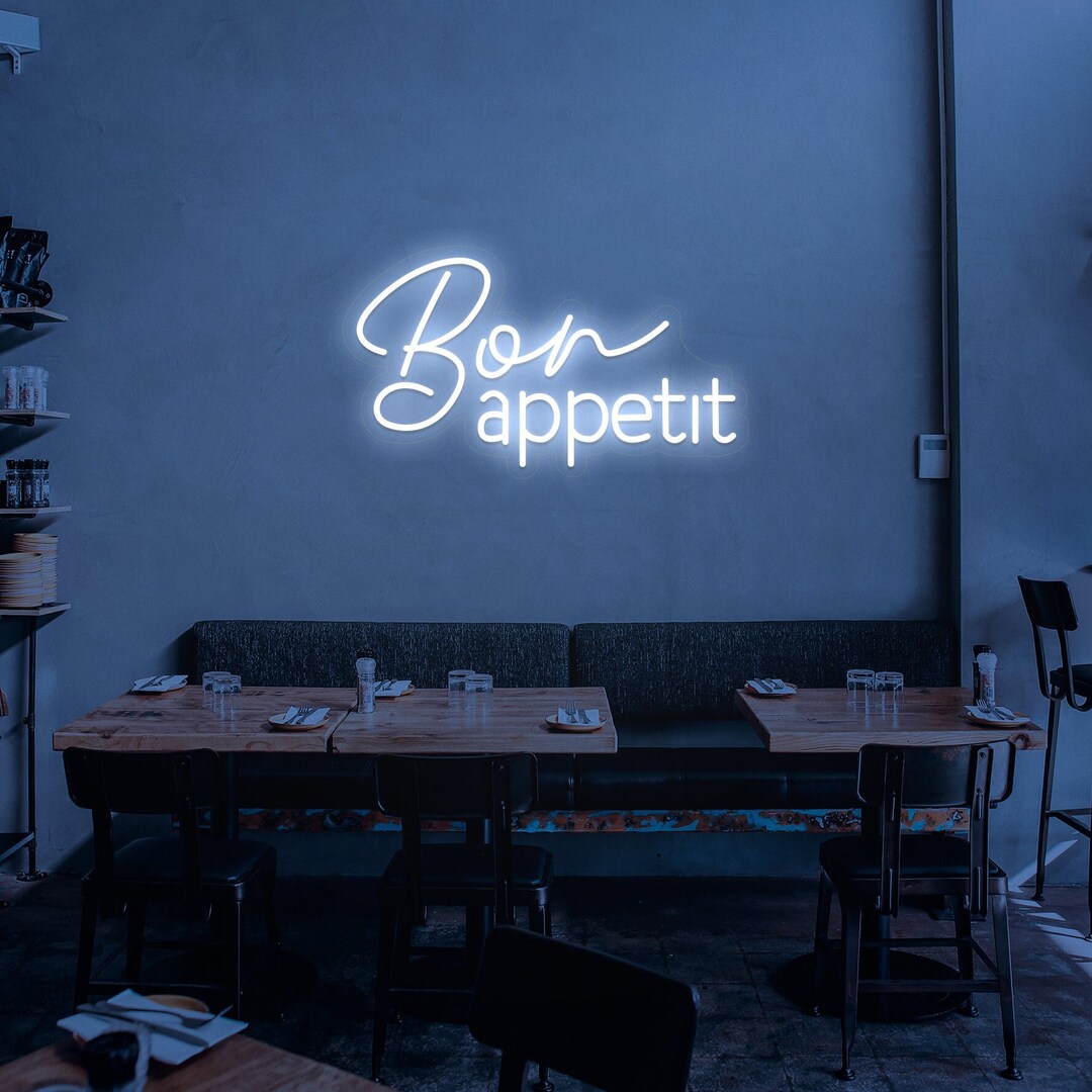 Bon Appétit LED Neon Sign, Restaurant Neon, Kitchen Neon, Neon Light ...