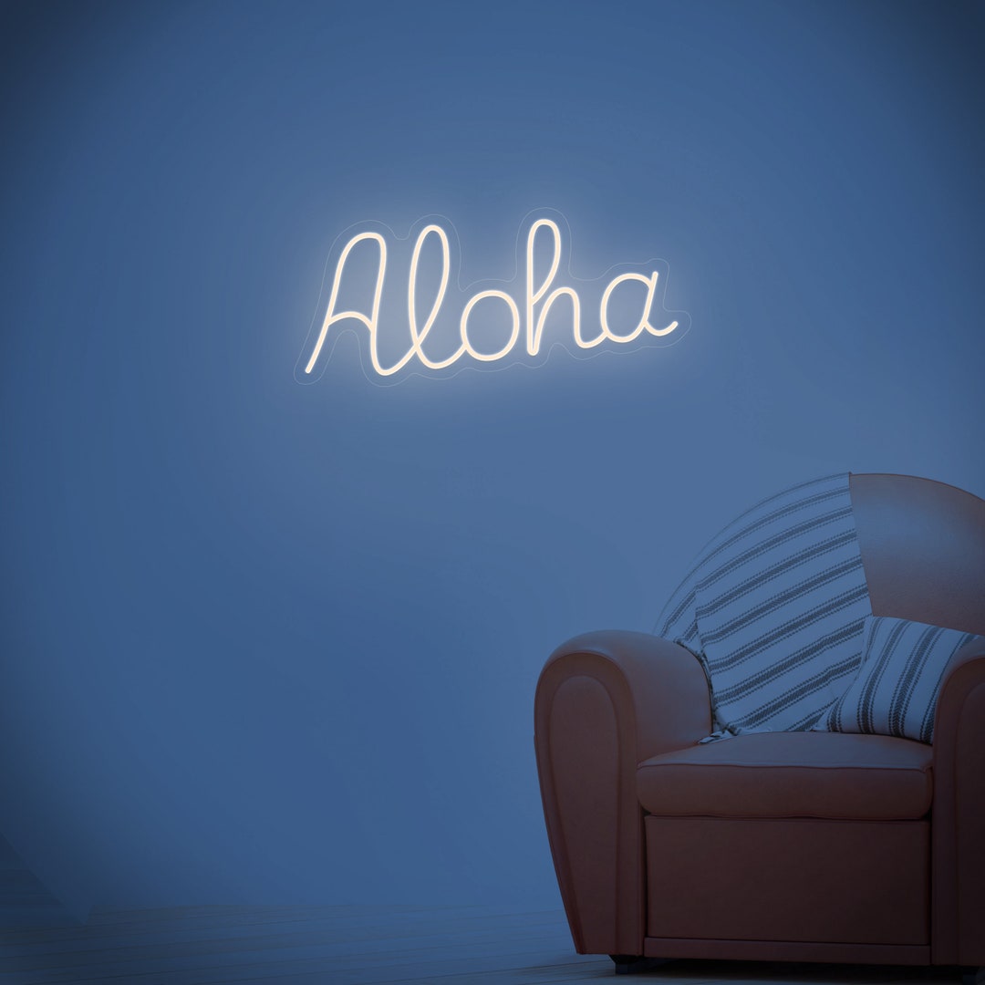 Aloha LED Neon Sign, Bedroom Neon, Office Neon, Neon Light, Relaxing ...