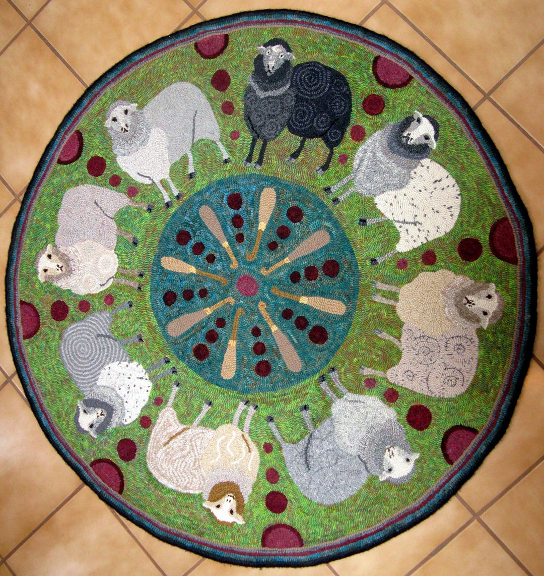 Black Sheep Mandala Pattern-4 Ft. Diameter - Etsy