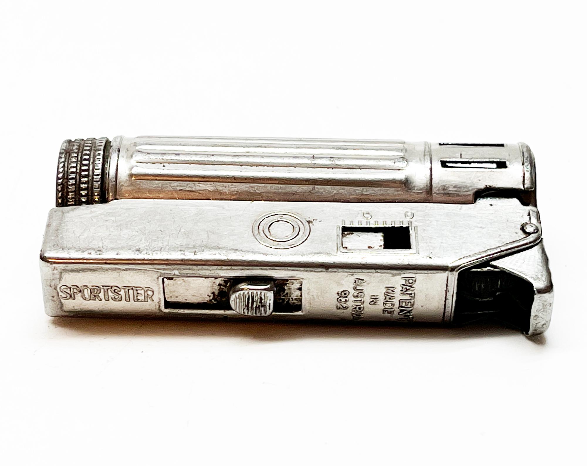 1950s SPORTSTER FLIP LIGHTER Working Antique Rare Old Vintage Austrian ...