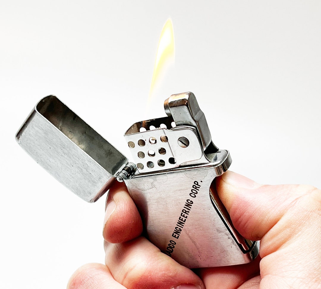 WINDOMATIC LIGHTER Working 1950s Squeeze Style Flip Top Rare ...