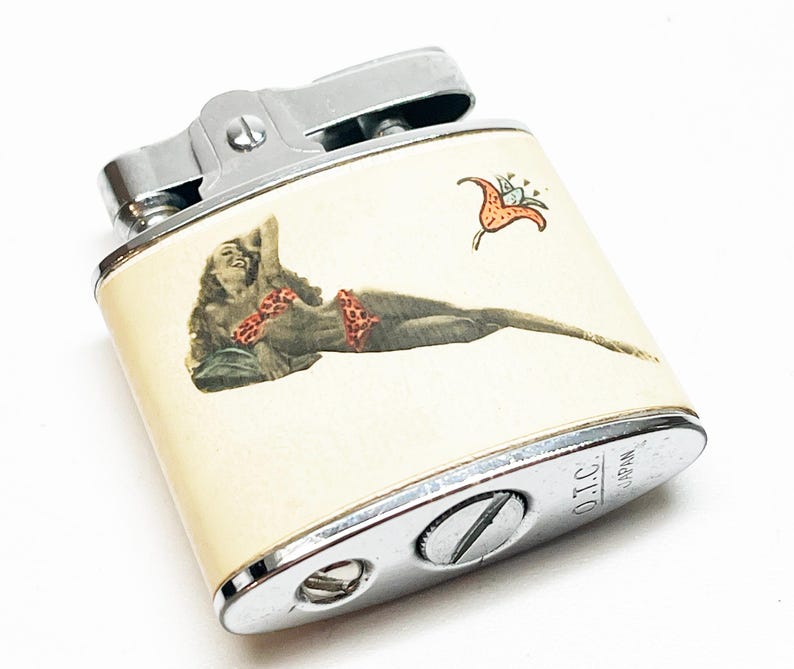 1950s PINUP LADY LIGHTER Working Antique Rare Old Vintage Pin up Girl ...
