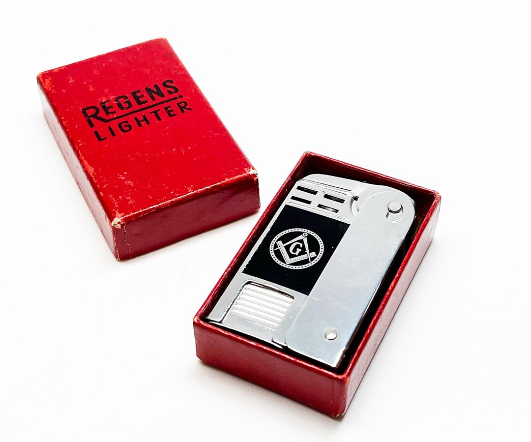 1930s MASONIC REGENS LIGHTER Working Old Rare Vintage Antique Square ...