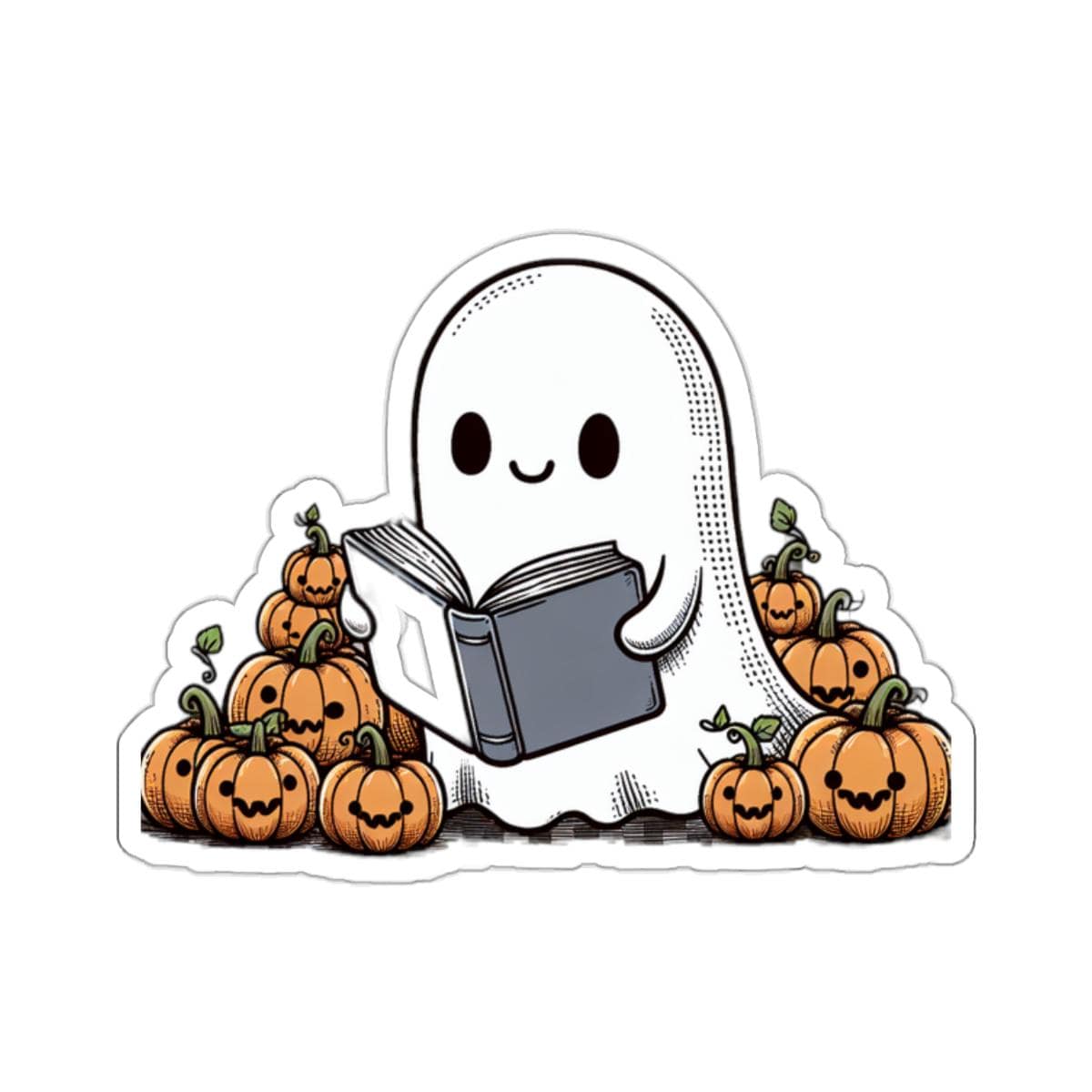Ghost Reading Sticker Bookish Halloween Ghost Sticker Book Lover ...