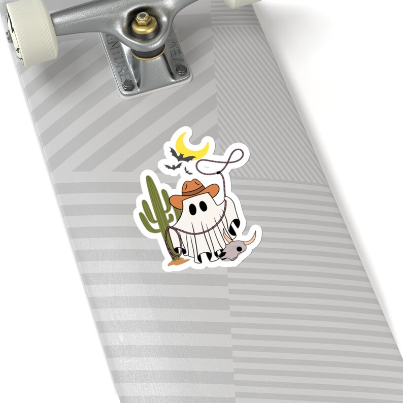 Cowboy Ghost Sticker Cute Ghost Sticker Ghost Cowboy Halloween Sticker ...