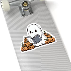 Ghost Reading Sticker Bookish Halloween Ghost Sticker Book Lover ...