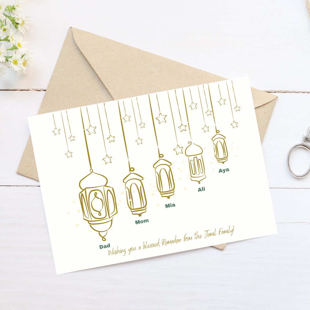 Ramadan Decor. Ramadan Custom Family Card. Ramadan Family Gift. - Etsy
