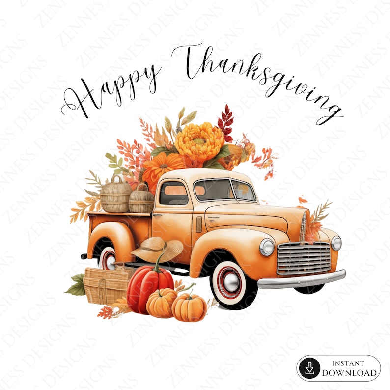 Happy Thanksgiving Greeting Card, Instant Digital Download, Printable ...