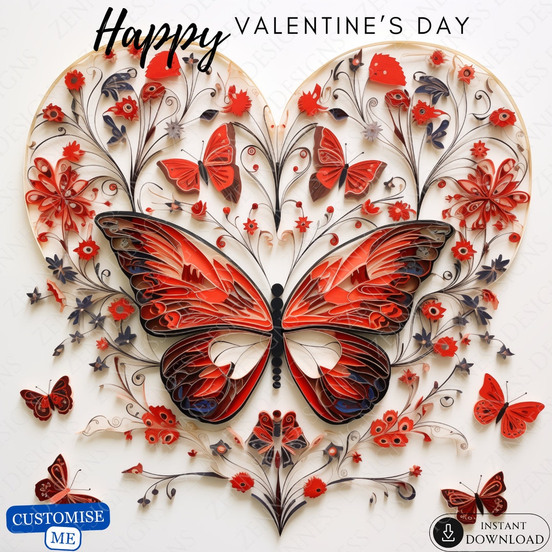 Personalised Valentines Day Flower Heart Greeting Card Template, High ...