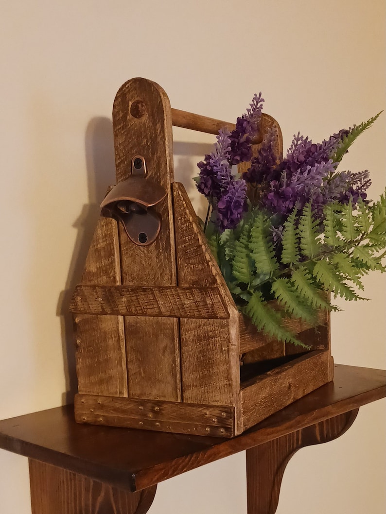 Rustic Wood Beer Caddy - Etsy
