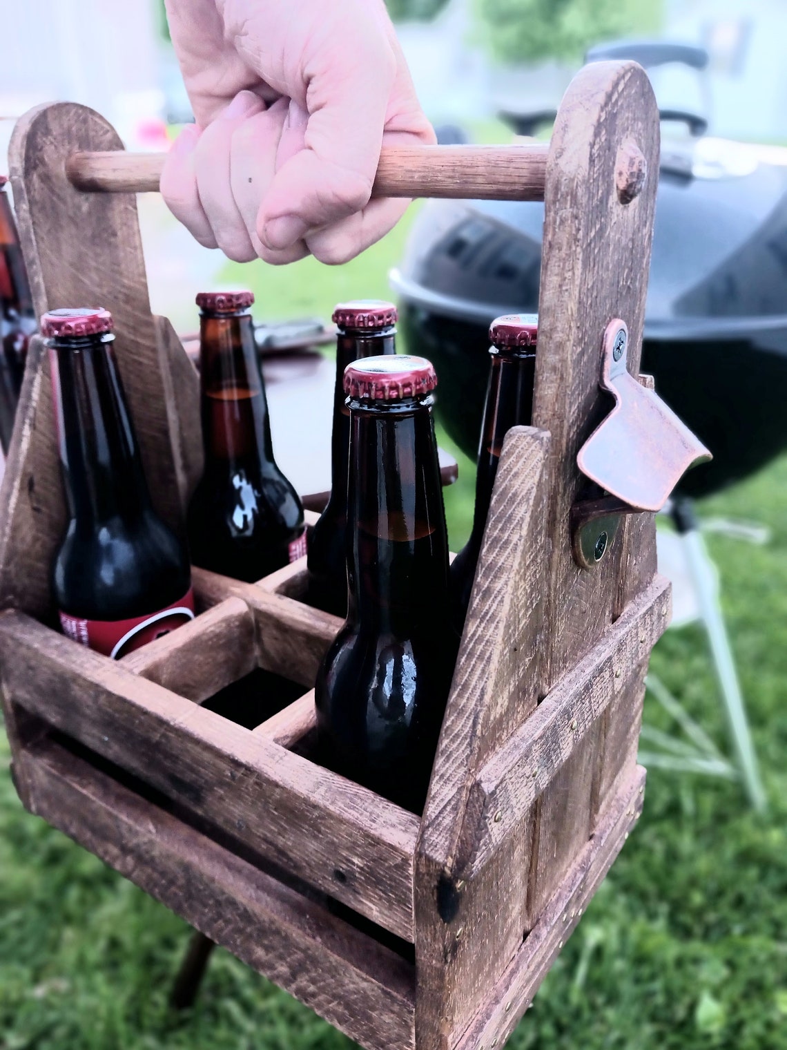 Rustic Wood Beer Caddy - Etsy