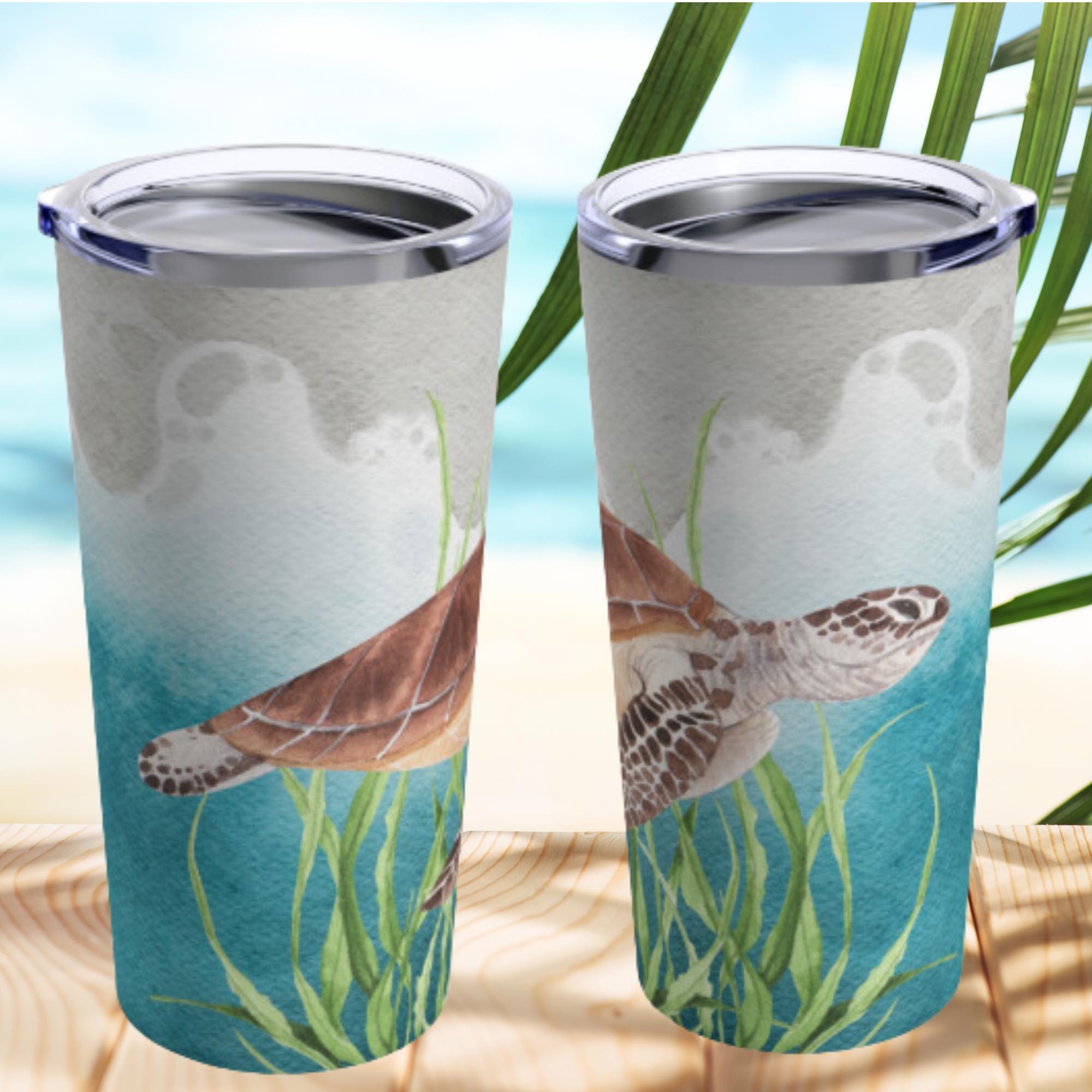 Sea Turtle Tumbler 20oz - Sea Turtle Coffee Cup, Ocean Tumbler, Sea ...