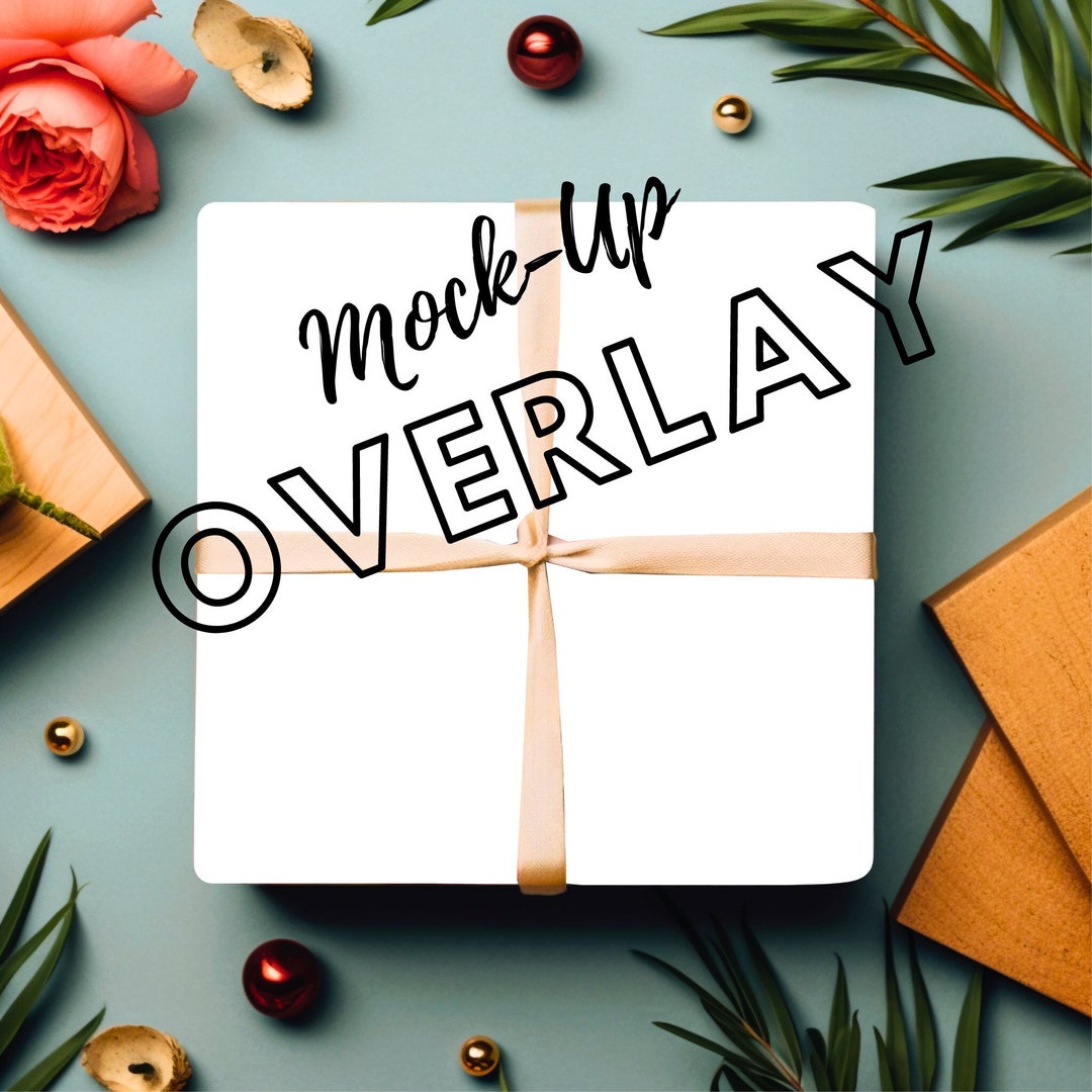 Calm Organic Botanical Digital Wrapping Paper Mock-up Overlay: Instant ...