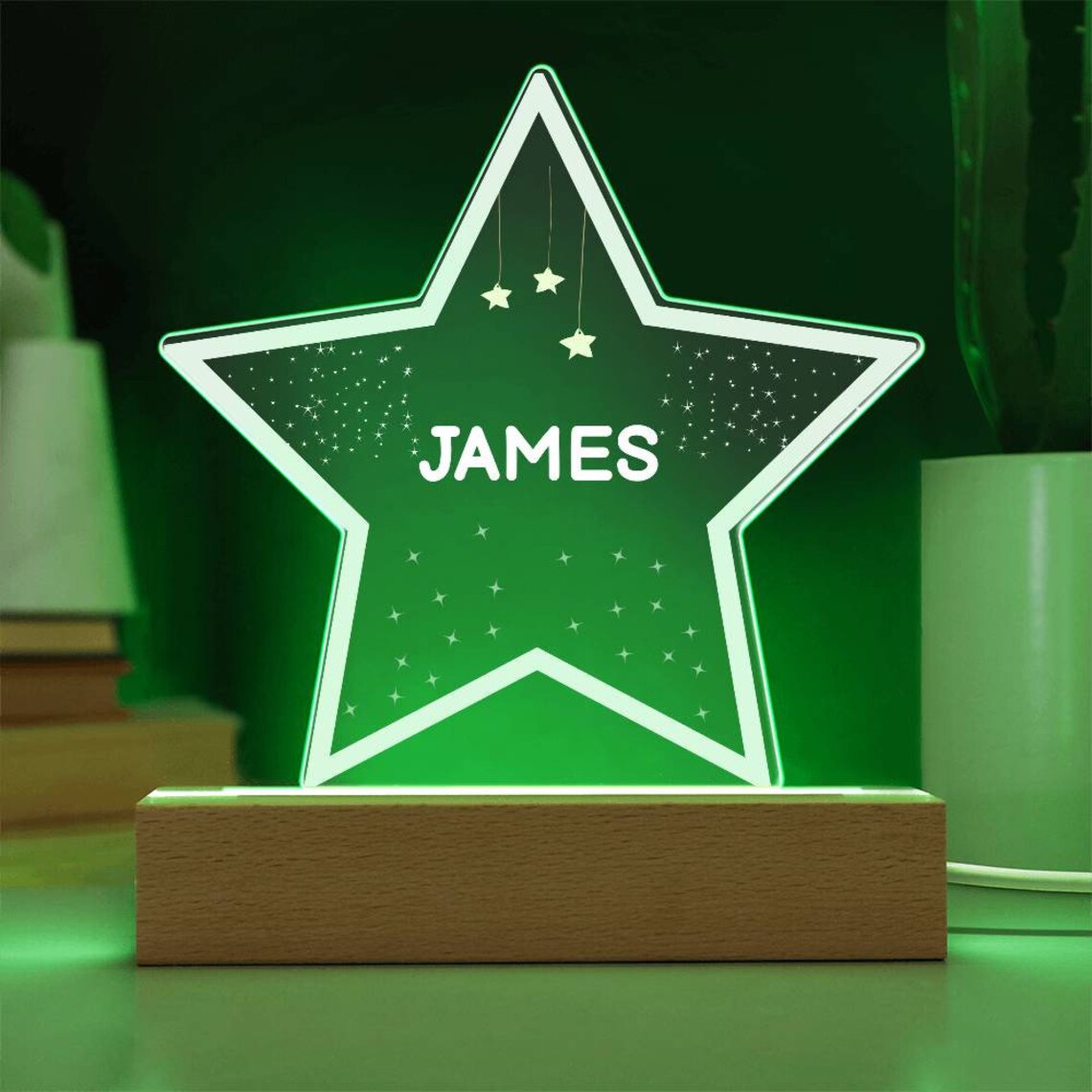Acrylic Star Bedside Light, Personalised Nursery Sleep Light for ...