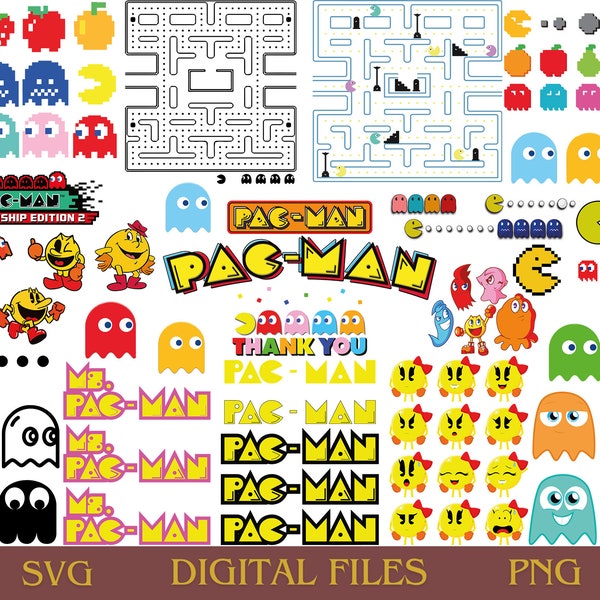 Pacman Svg - Etsy