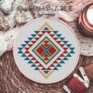 Aztec Cross Stitch Pattern PDF Instant Download, Ethnic Geometric ...