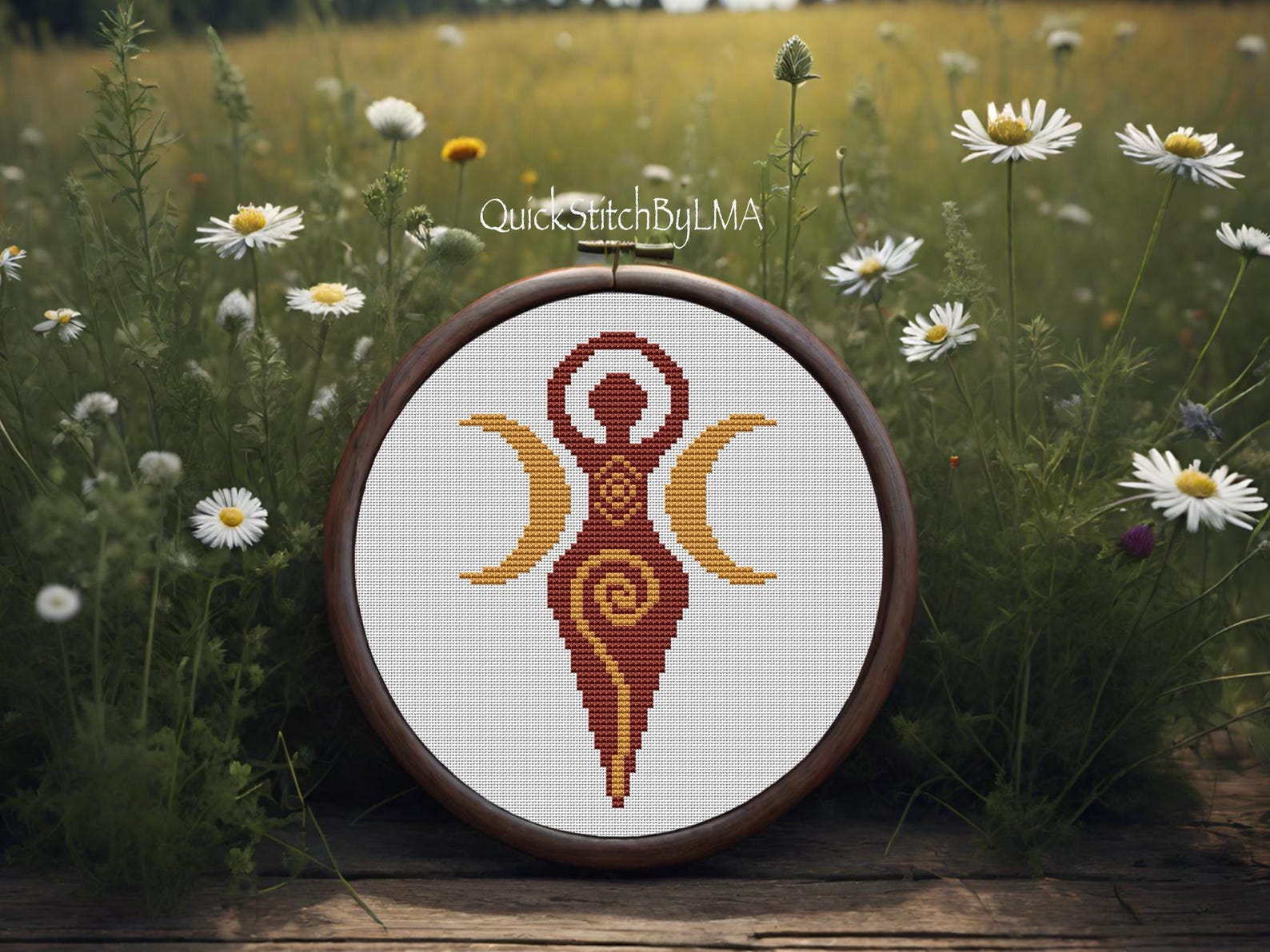 Wiccan Spiral Goddess Cross Stitch Pattern Instant Download PDF, Witchy ...