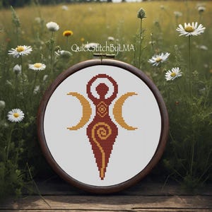 Wiccan Spiral Goddess Cross Stitch Pattern Instant Download PDF, Witchy ...