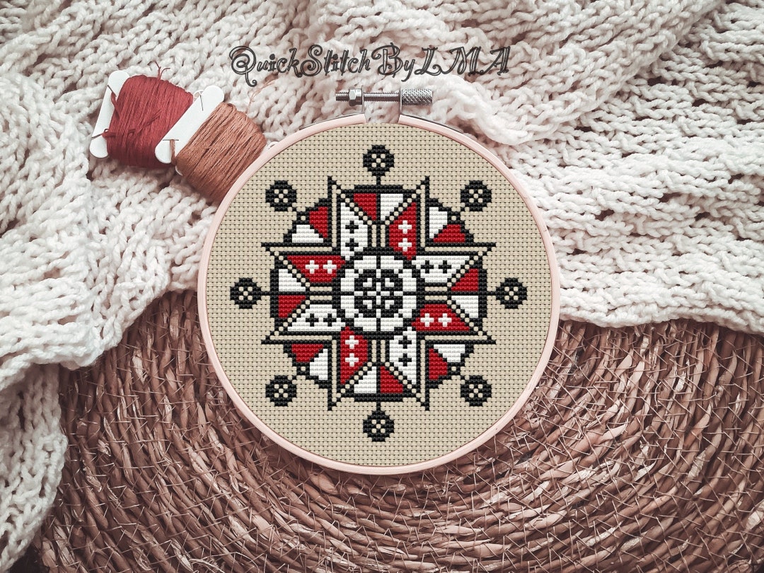 Slavic Folk Cross Stitch Pattern PDF, Ukrainian Traditional Geometric ...