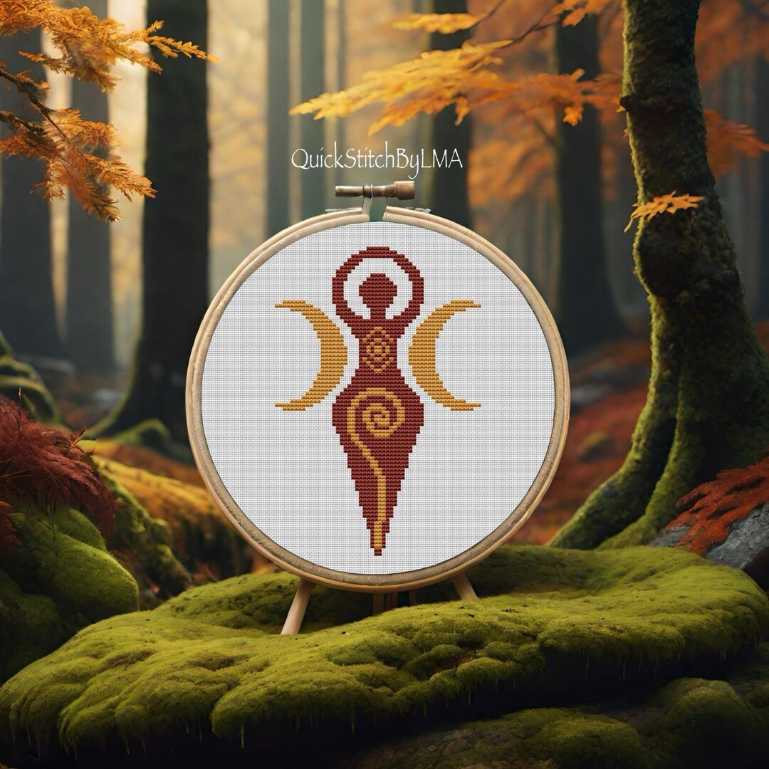 Wiccan Spiral Goddess Cross Stitch Pattern Instant Download PDF, Witchy ...