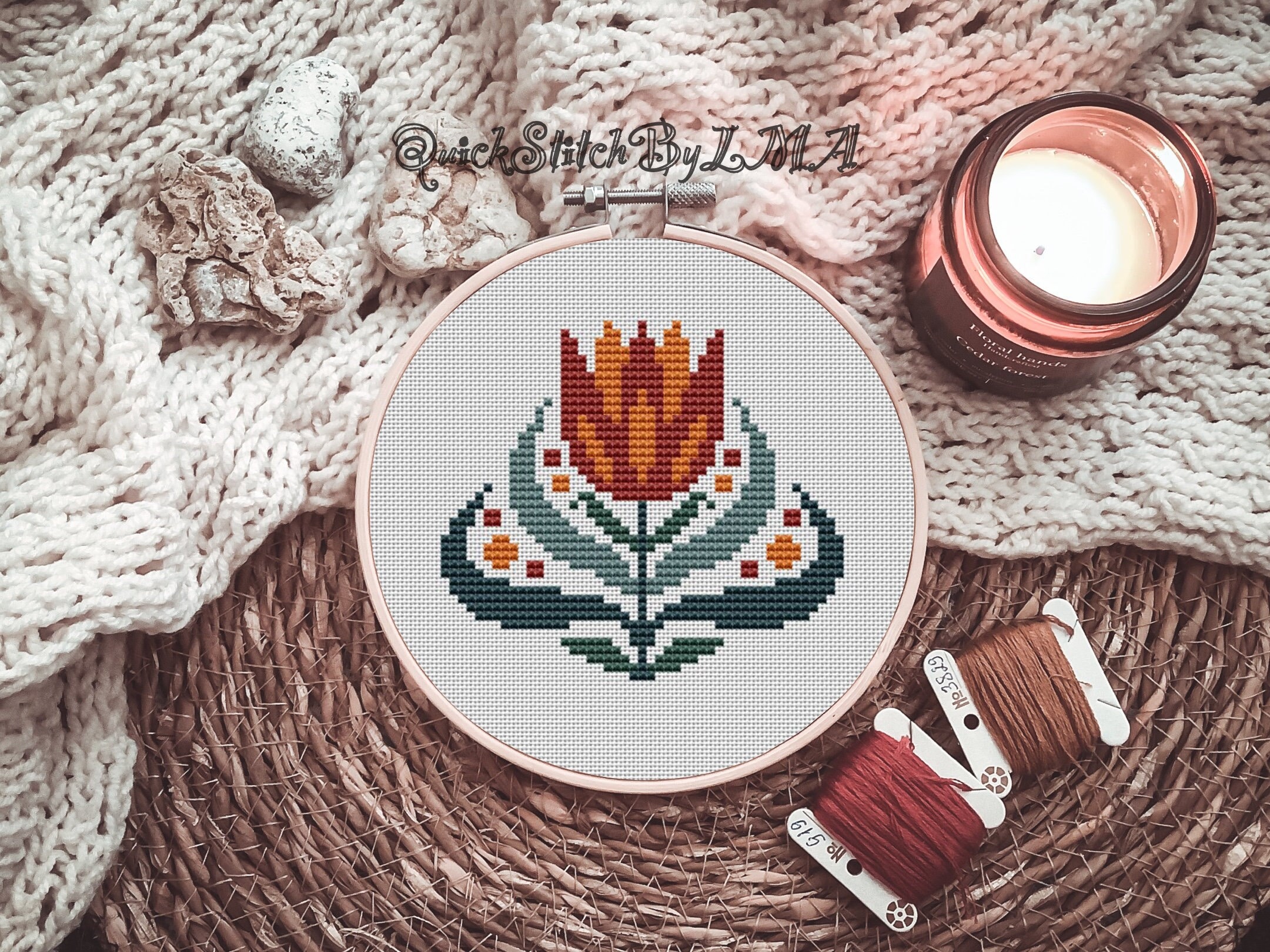 Folk Flower Cross Stitch Pattern Country Cross Stitch Small - Etsy